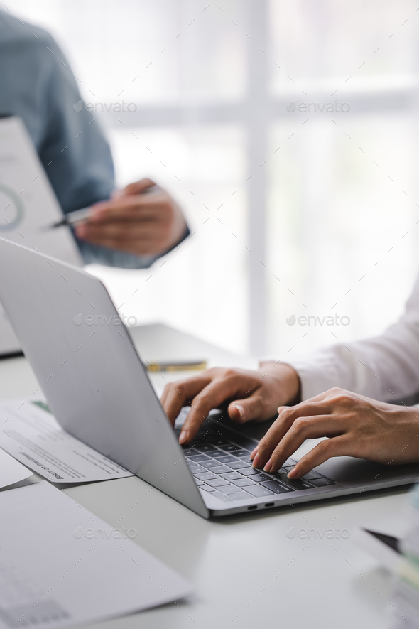 office girl's hands typing input data Stock Photo by Daenin | PhotoDune