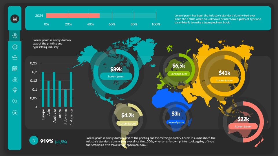 Map Data Dashboards PowerPoint Presentation Template, Presentation ...