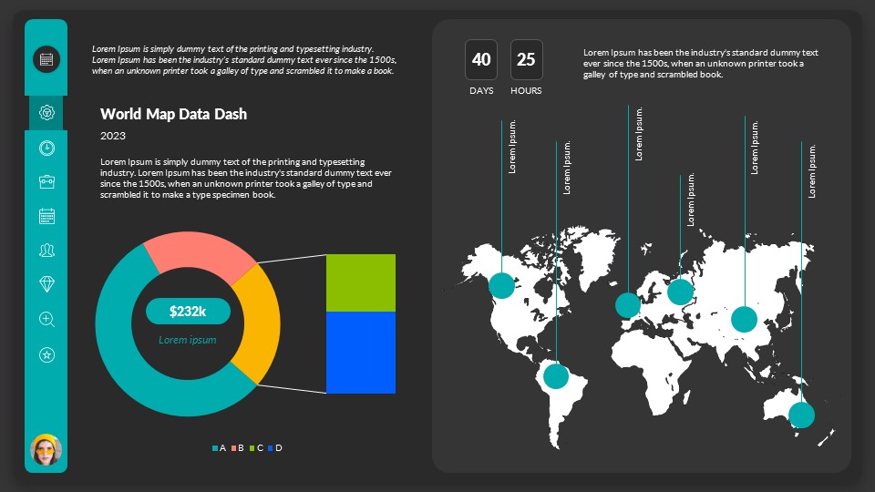 Map Data Dashboards PowerPoint Presentation Template, Presentation ...