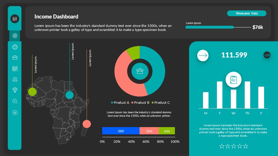 Map Data Dashboards PowerPoint Presentation Template, Presentation ...