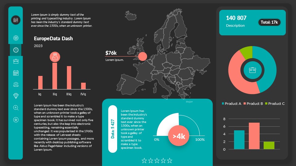Map Data Dashboards PowerPoint Presentation Template, Presentation ...