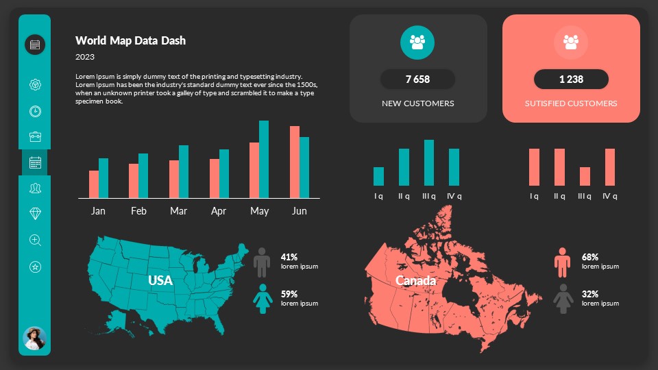 Map Data Dashboards PowerPoint Presentation Template, Presentation ...