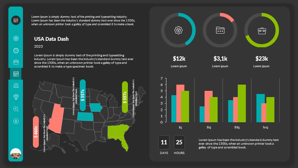 Map Data Dashboards PowerPoint Presentation Template, Presentation ...