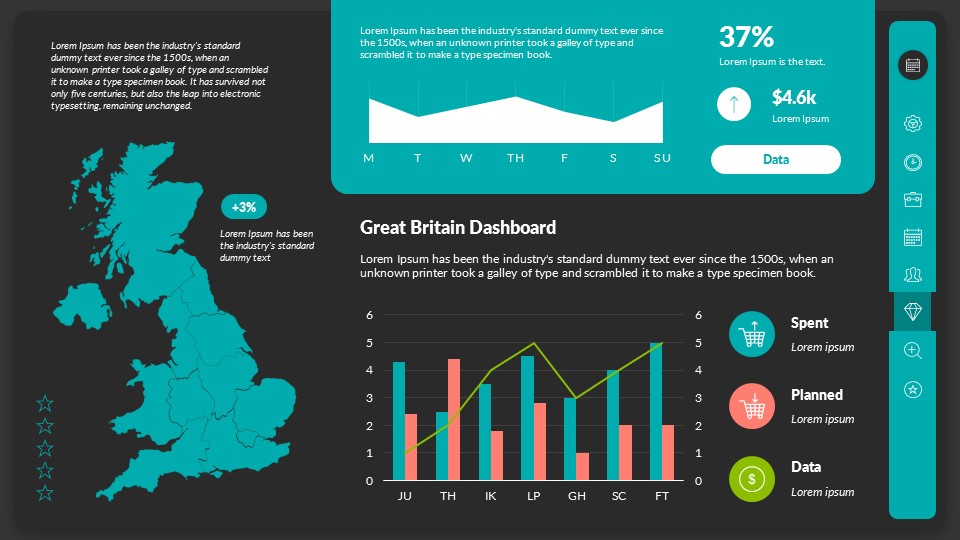 Map Data Dashboards PowerPoint Presentation Template, Presentation ...