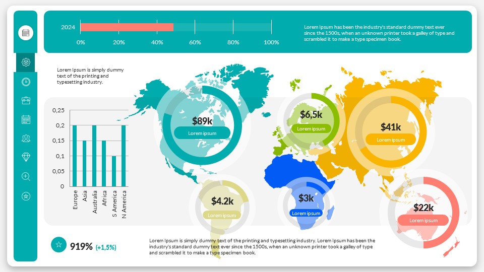 Map Data Dashboards PowerPoint Presentation Template, Presentation ...