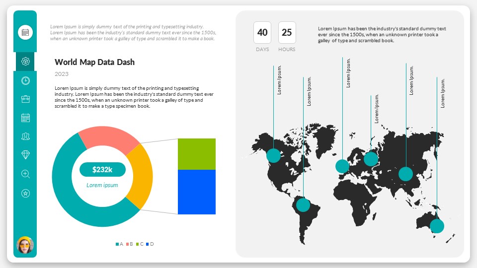 Map Data Dashboards PowerPoint Presentation Template, Presentation ...