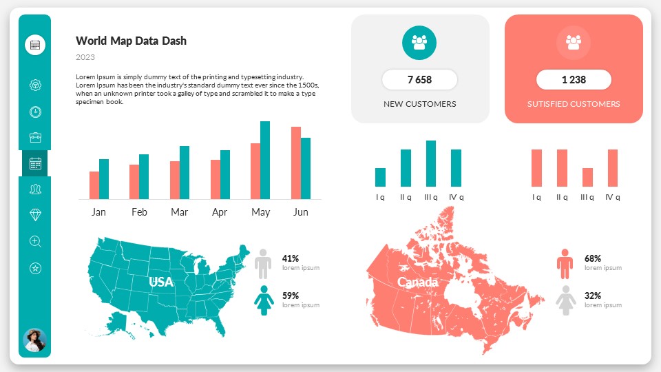 Map Data Dashboards PowerPoint Presentation Template, Presentation ...