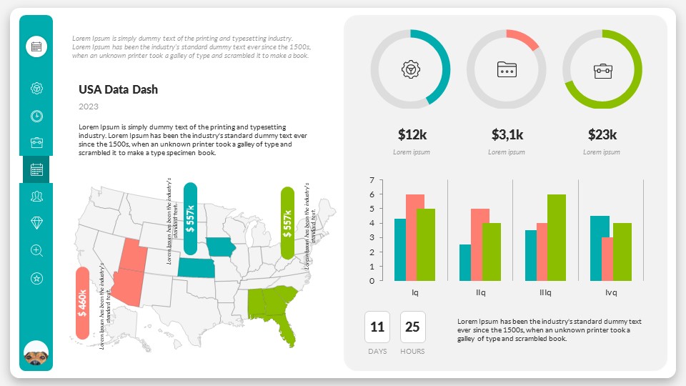 Map Data Dashboards PowerPoint Presentation Template, Presentation ...