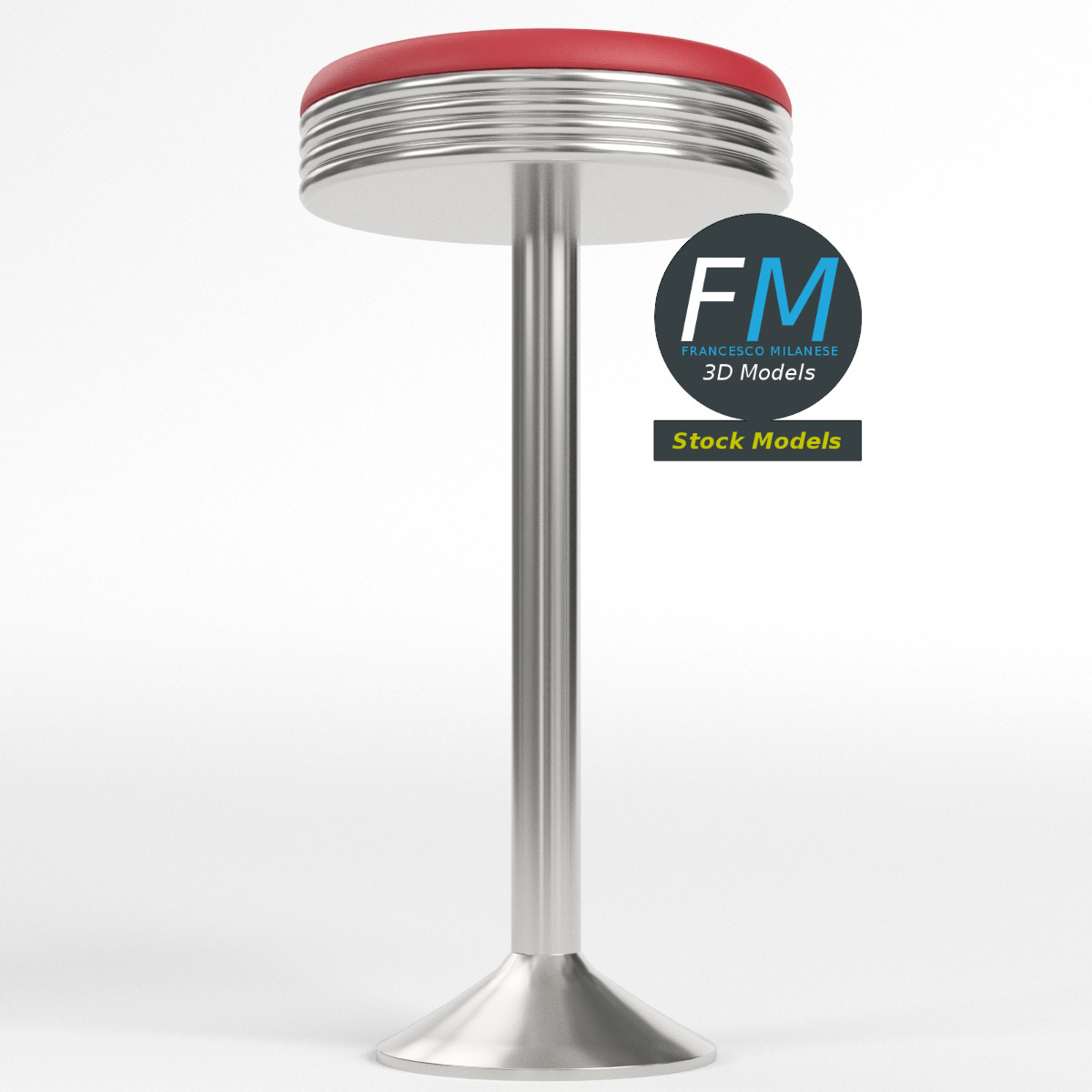 Floor mounted fixed diner stool 1 by FrancescoMilanese85 | 3DOcean