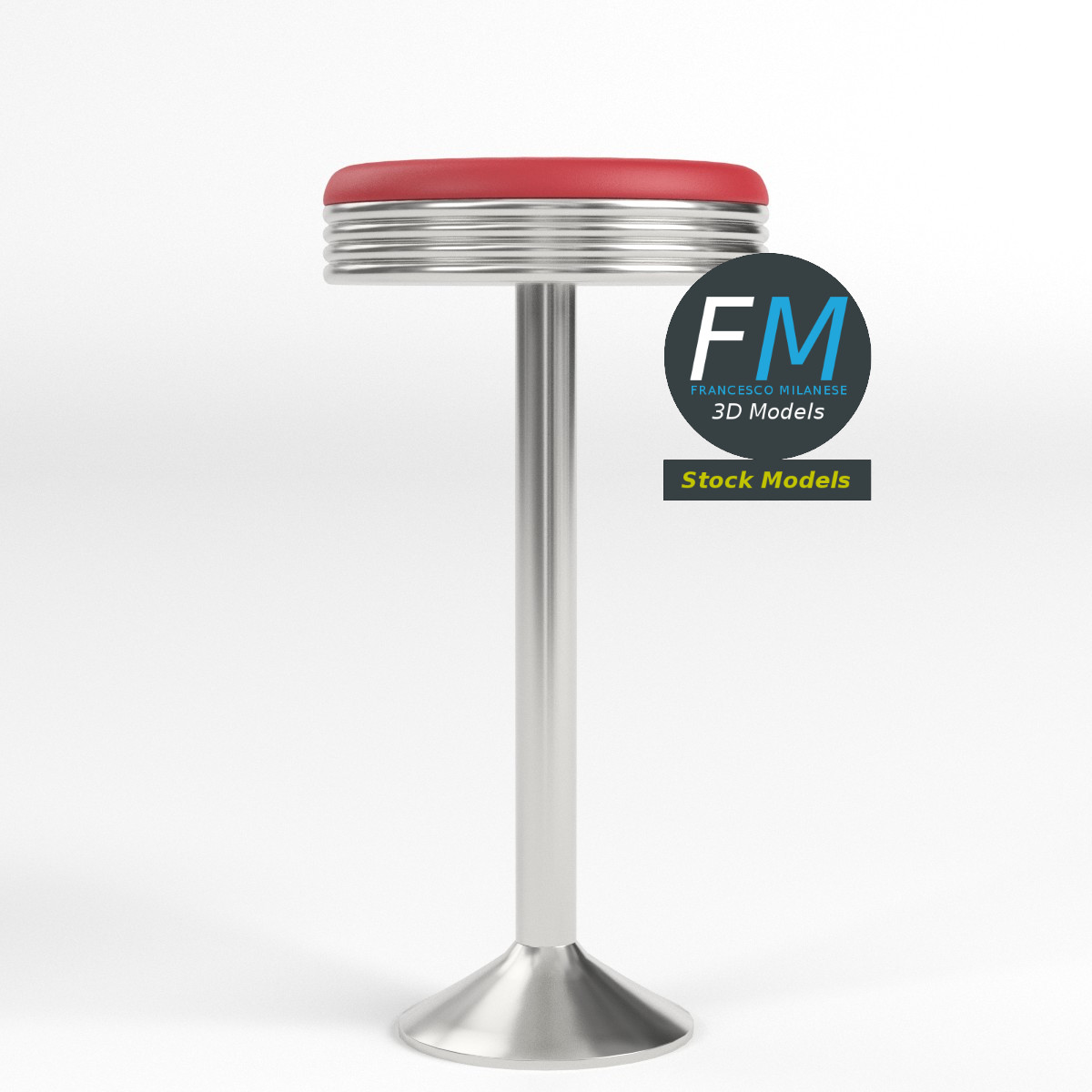 Floor mounted fixed diner stool 1 by FrancescoMilanese85 | 3DOcean