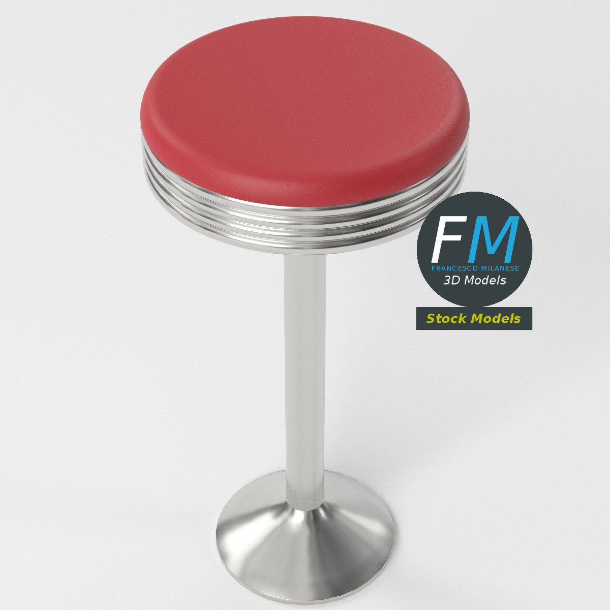 Floor mounted fixed diner stool 1 by FrancescoMilanese85 | 3DOcean