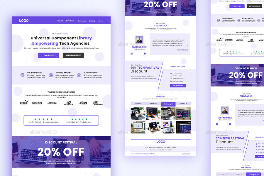 Tech Email Newsletter PSD Template, Web Elements | GraphicRiver