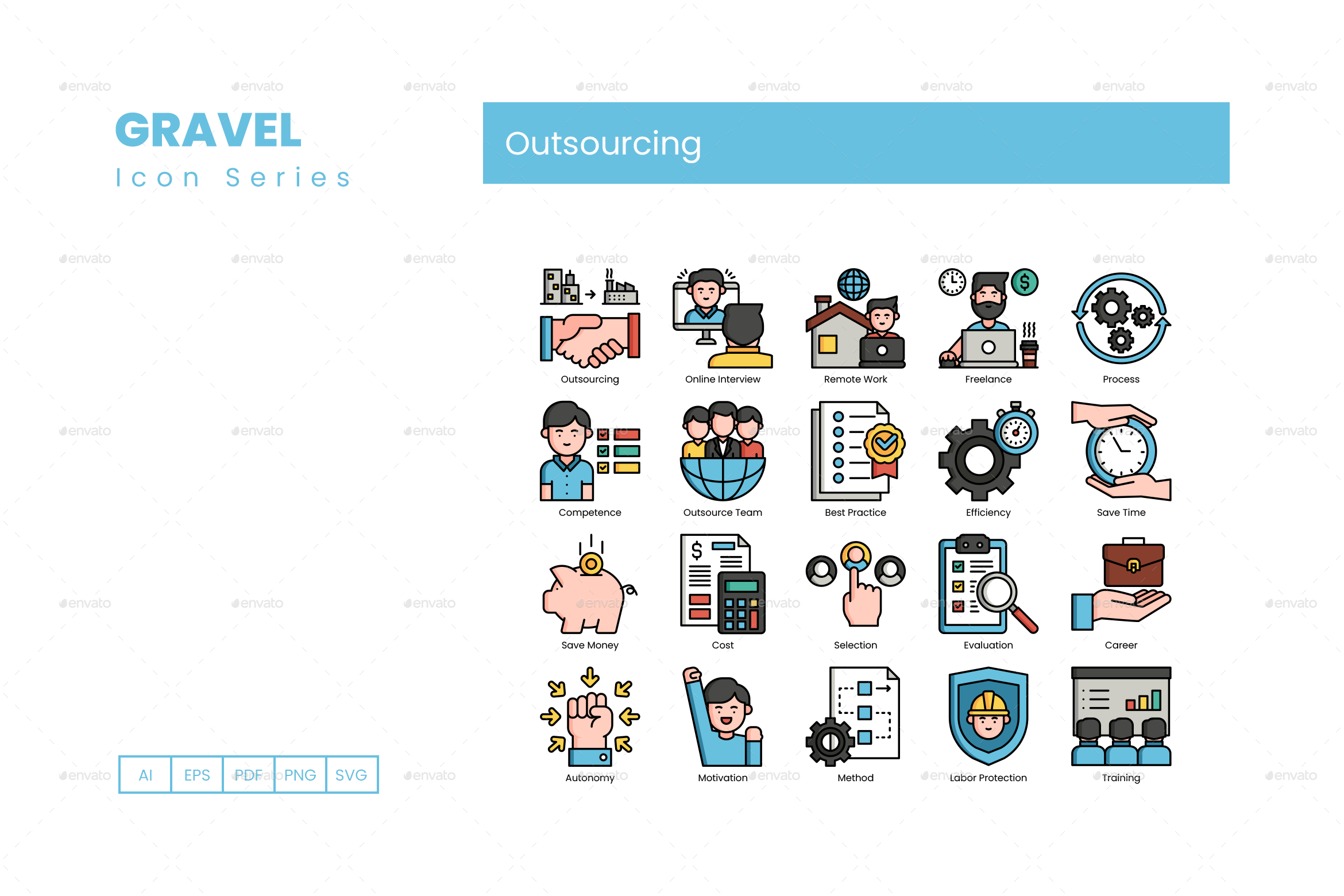 80 Outsourcing Icons | Gravel Series, Icons | GraphicRiver