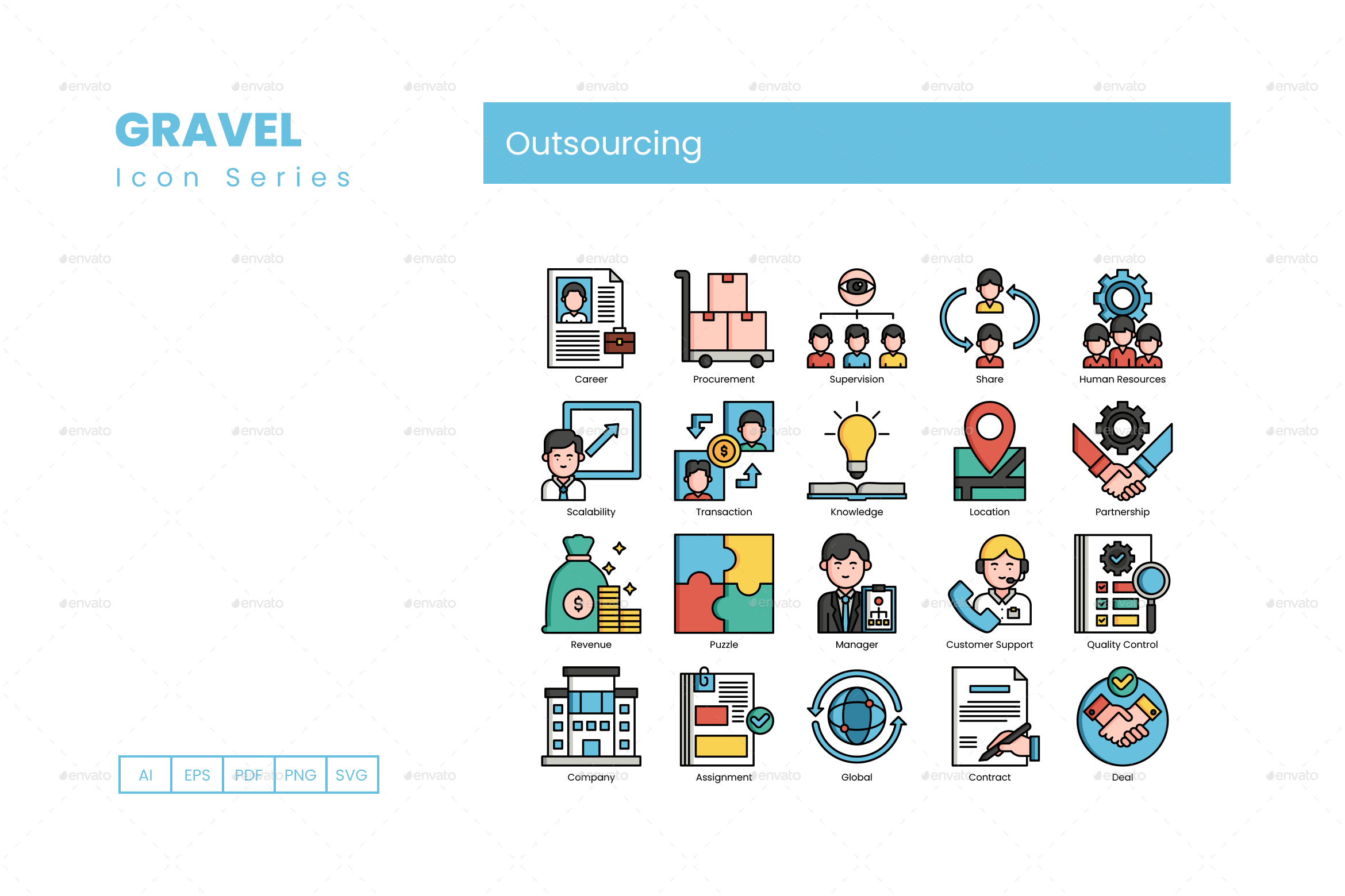 80 Outsourcing Icons | Gravel Series, Icons | GraphicRiver