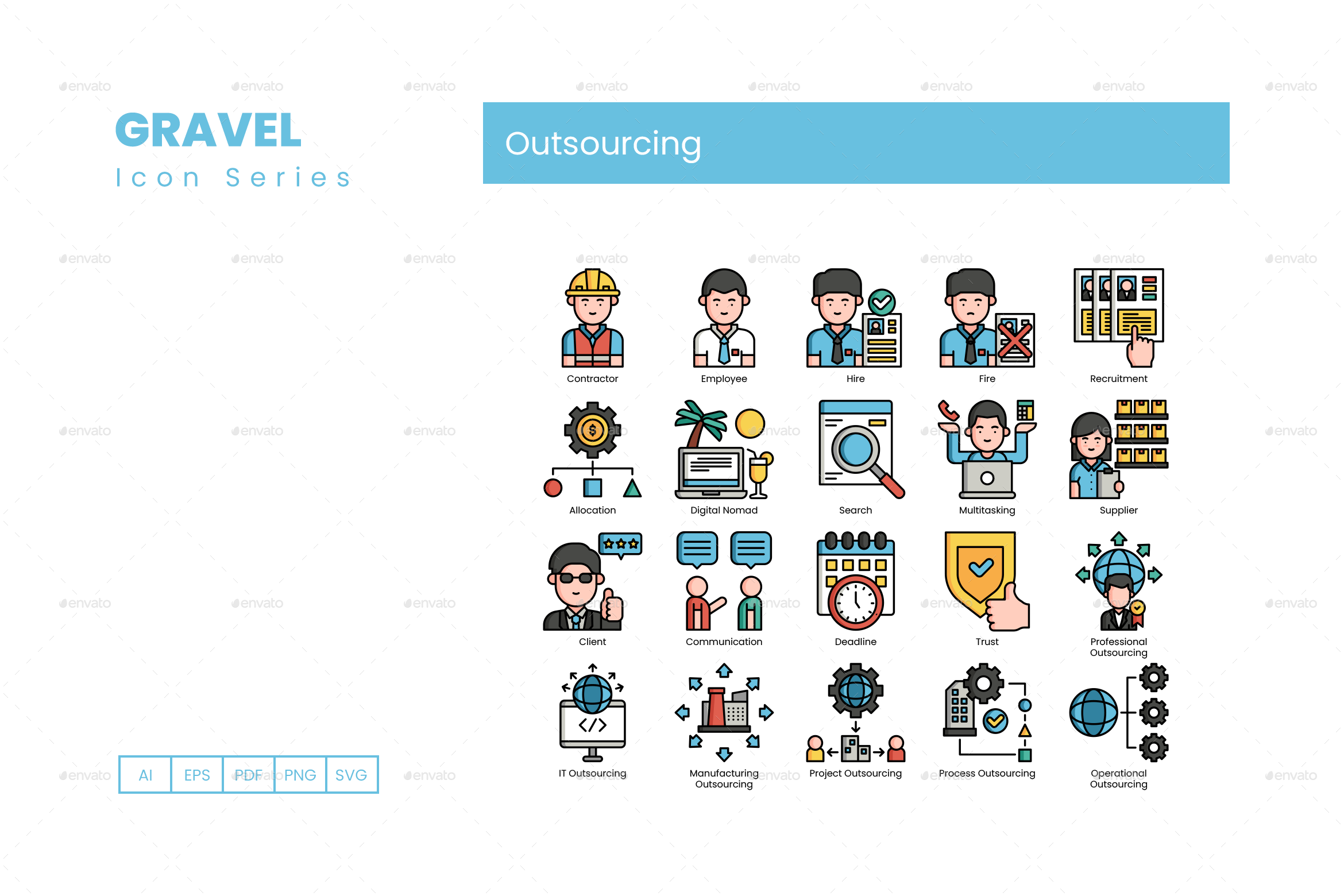 80 Outsourcing Icons | Gravel Series, Icons | GraphicRiver