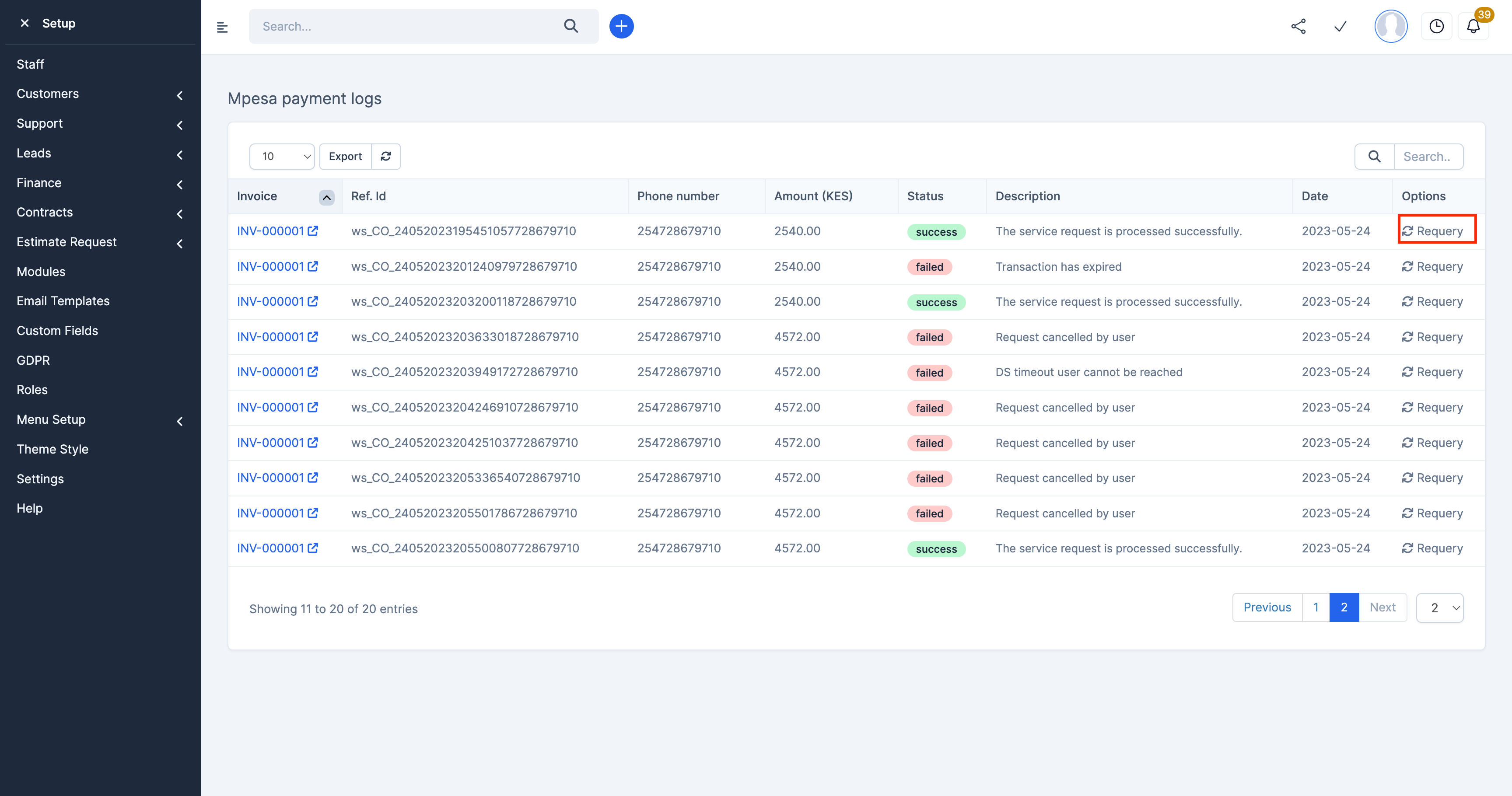 Mpesa Gateway - Perfex CRM module by ulutfa | CodeCanyon
