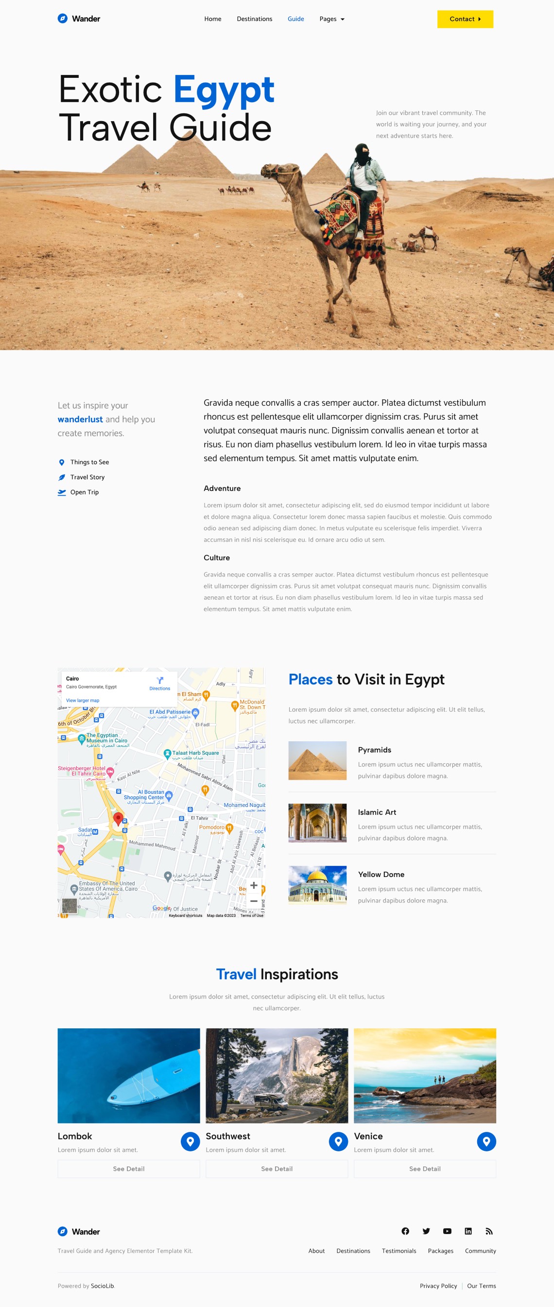 Wander - Travel Guide & Agency Elementor Template Kit by sociolib ...