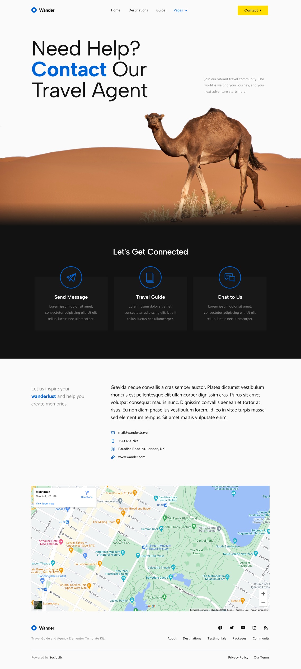 Wander - Travel Guide & Agency Elementor Template Kit by sociolib ...