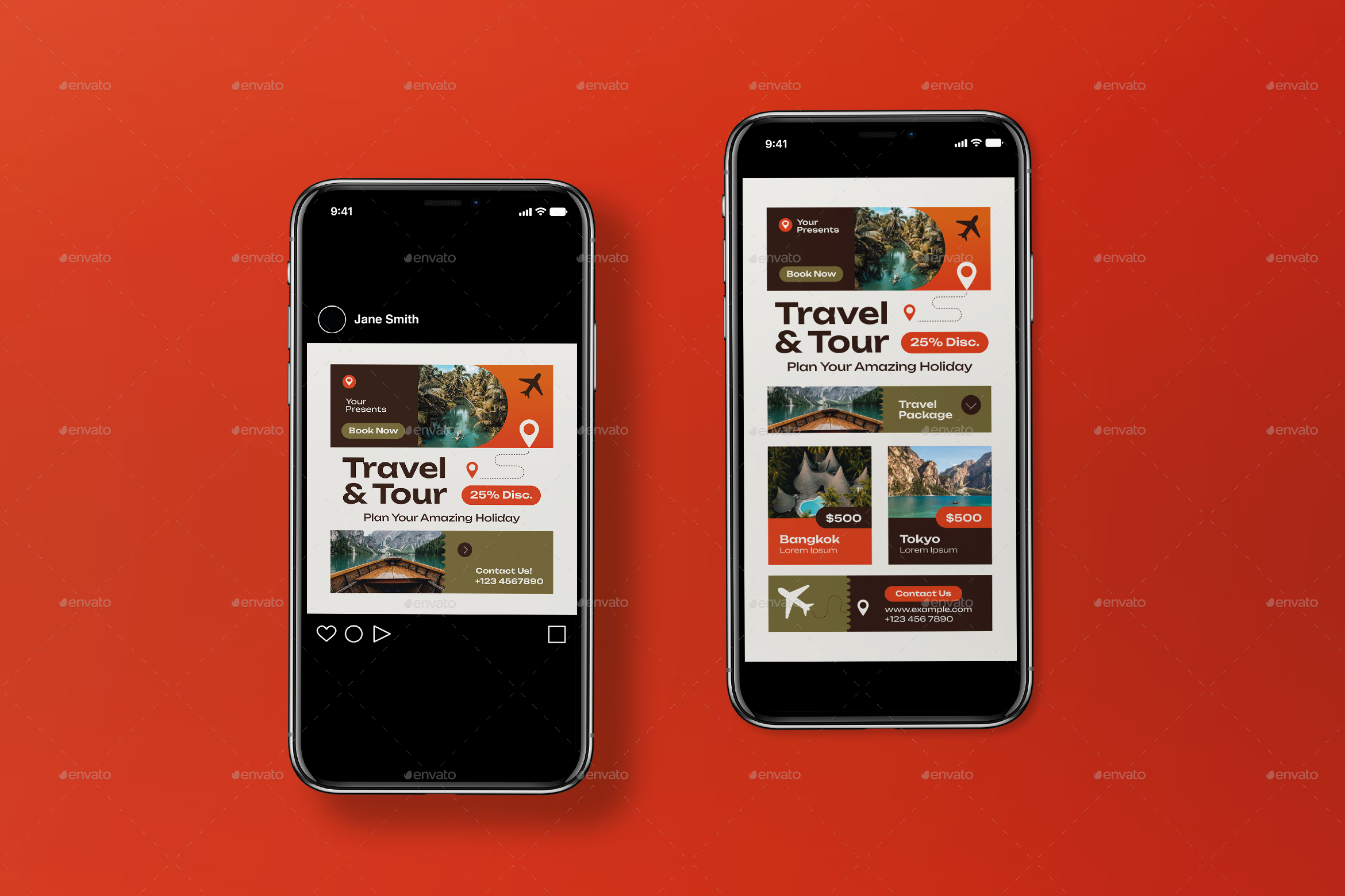 White Geometric Travel & Tour Flyer Set, Print Templates | GraphicRiver