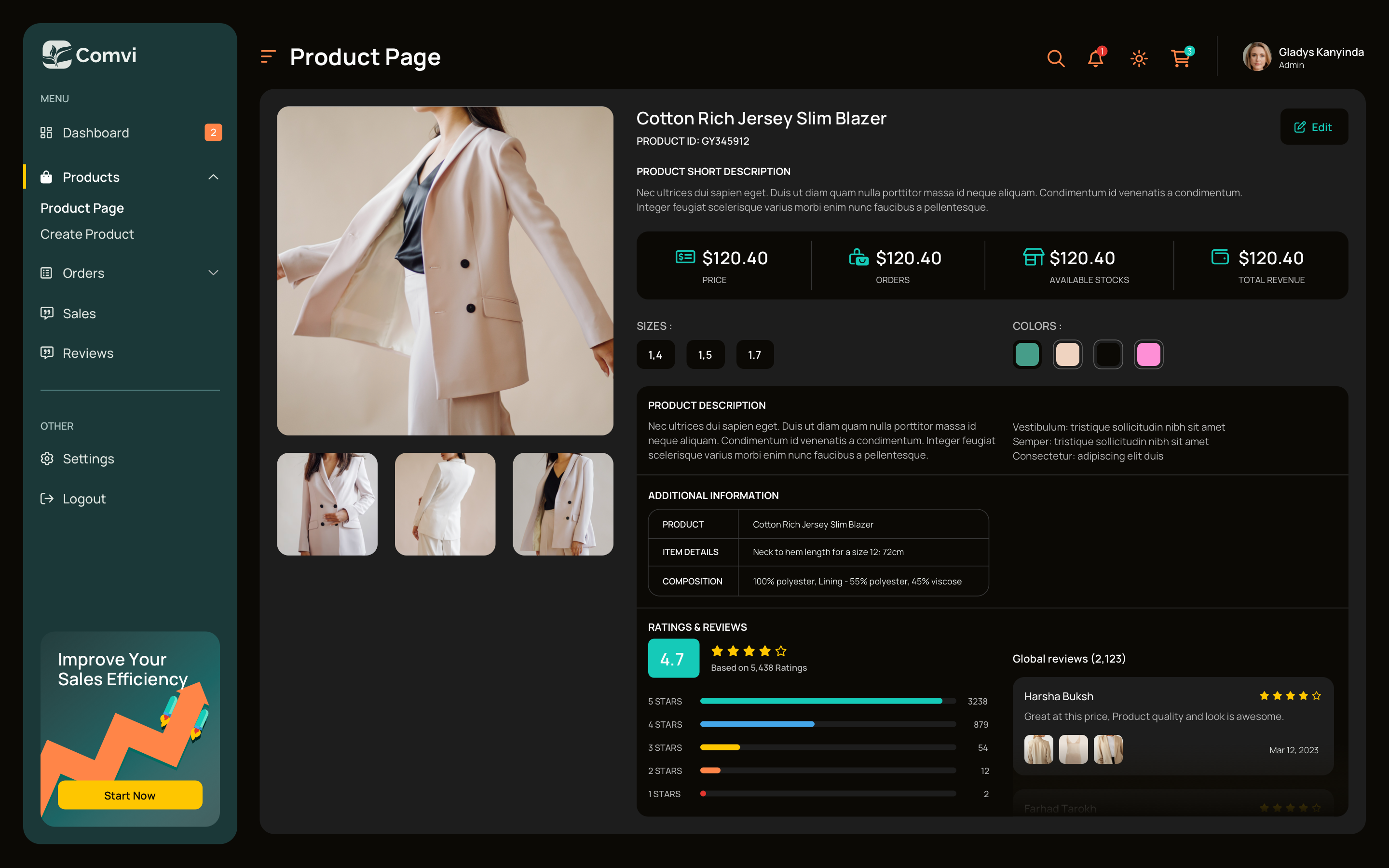 Comvi – Sales Analytics Dashboard for Figma by merkulove | ThemeForest