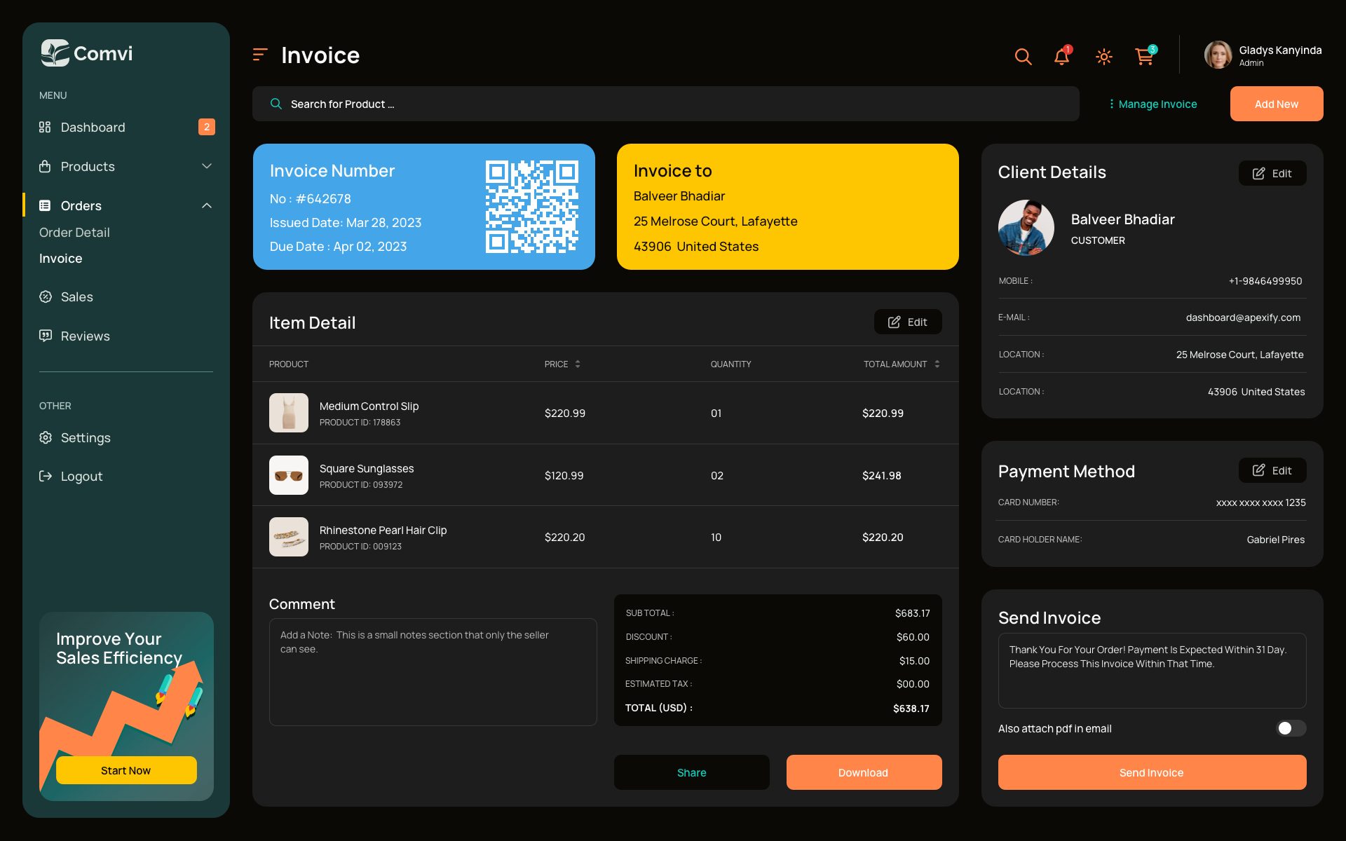 Comvi – Sales Analytics Dashboard for Figma by merkulove | ThemeForest
