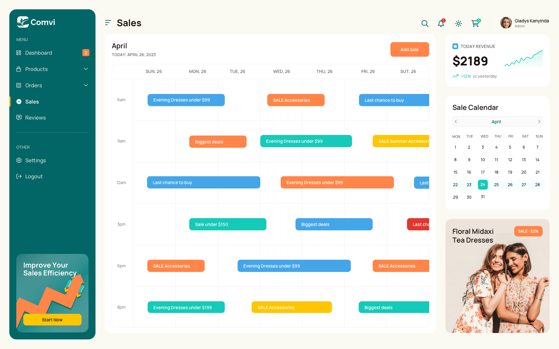 Comvi – Sales Analytics Dashboard for Figma by merkulove | ThemeForest