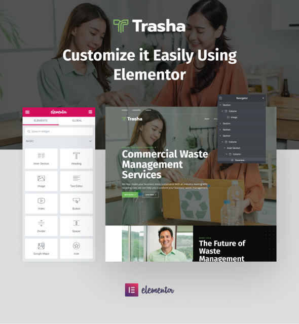 Trasha - Waste Management & Recycling Service Elementor Template Kit by ...
