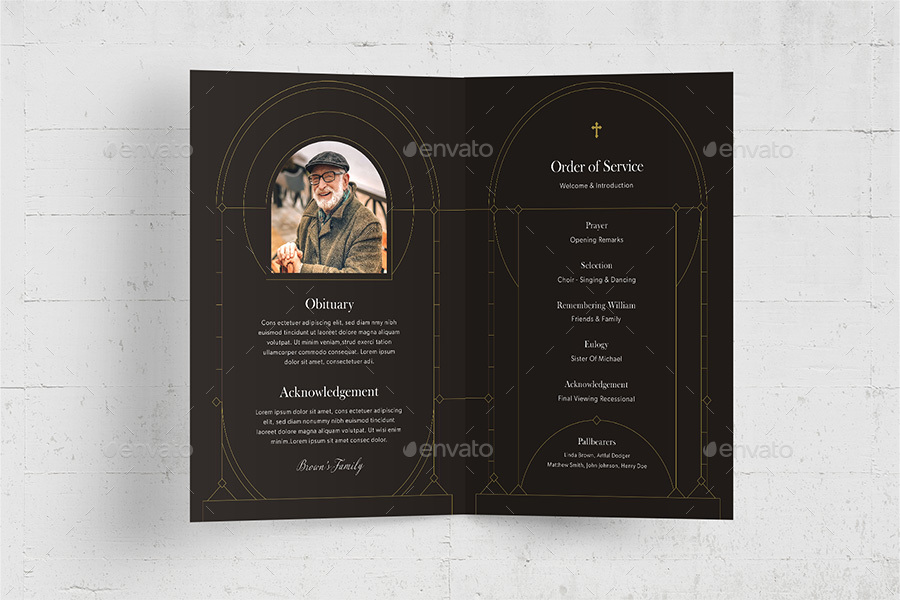 Art Deco Funeral Template, Print Templates | GraphicRiver
