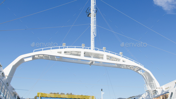 Closed ramp of a traveling ferry and structure Stock Photo by PolonioVideo