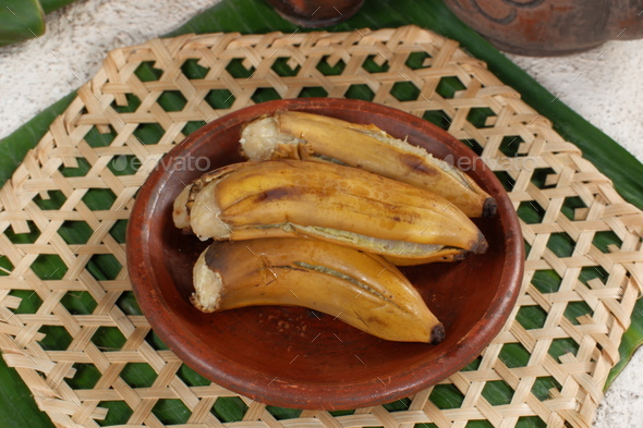 pisang rebus or boiled banana is traditional food in indonesia. popular ...