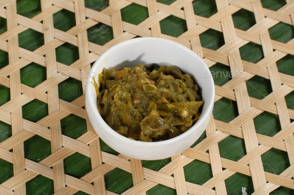 Sambal Lado Mudo or sambal Cabe Ijo. Traditional green chili paste from ...