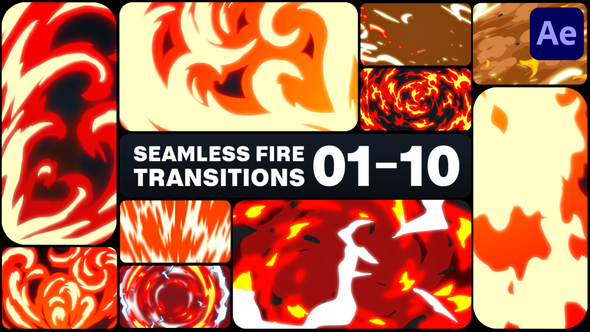 Seamless Fire Transitions for After Effects, After Effects Project Files