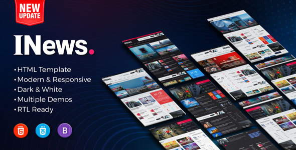 Inews - Modern Responsive Newspaper Template by themeparker | ThemeForest