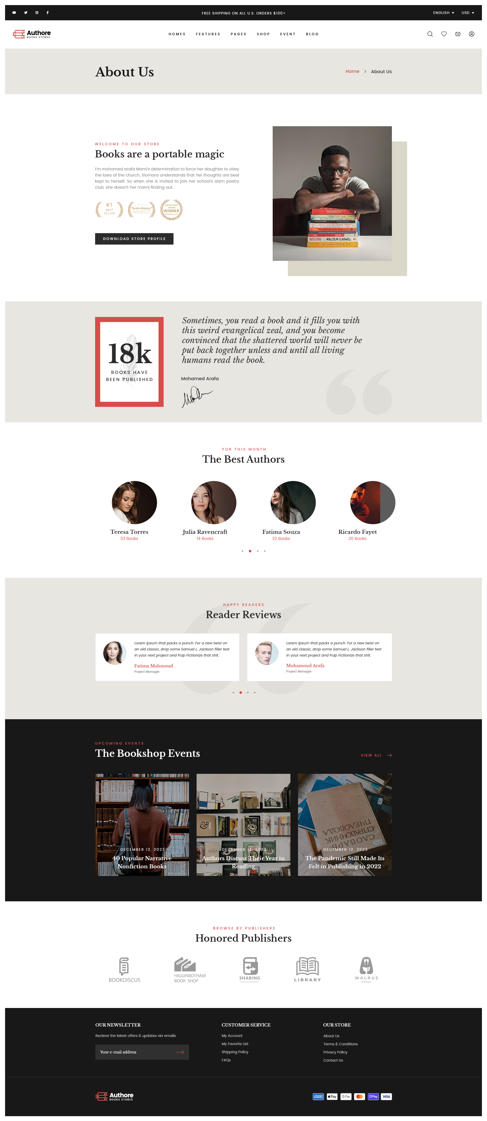 Authore | Authors and Publishers PSD Template by creative-wp | ThemeForest