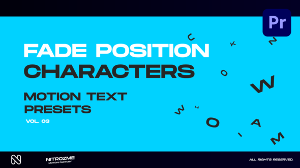 Characters Motion Text: Fade Position Vol. 03 for Premiere Pro ...