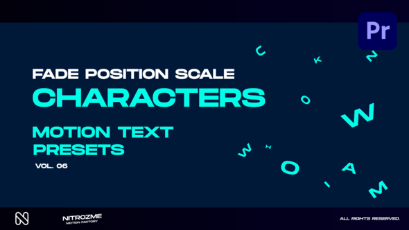 Characters Motion Text: Fade Position Scale Vol. 06 for Premiere Pro ...
