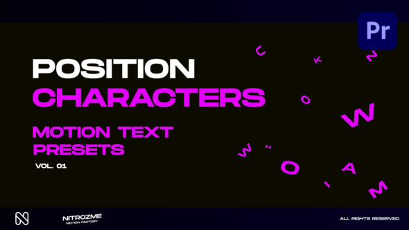 Characters Motion Text:Position Vol. 01 for Premiere Pro, Premiere Pro ...
