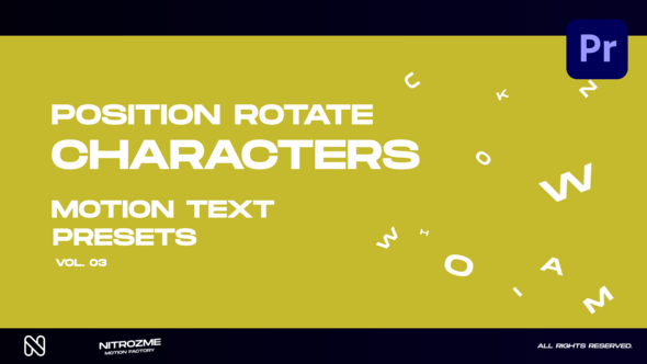 Characters Motion Text: Position Rotate Vol. 03 for Premiere Pro ...