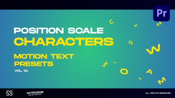 Characters Motion Text: Position Scale Vol. 01 for Premiere Pro ...