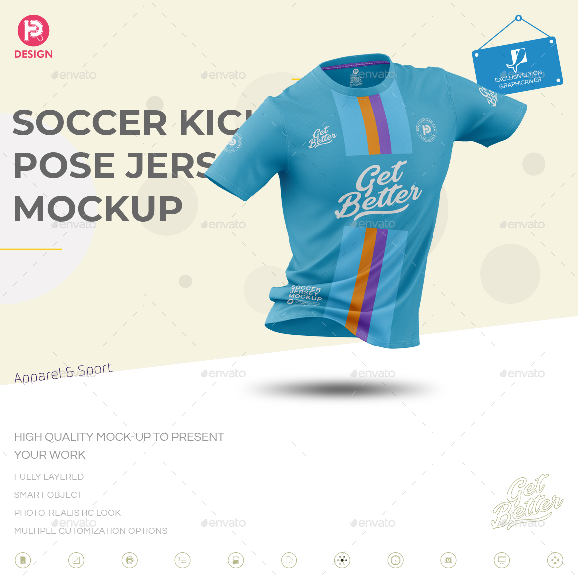 Soccer Kick Pose Jersey Mockup, Graphics | GraphicRiver