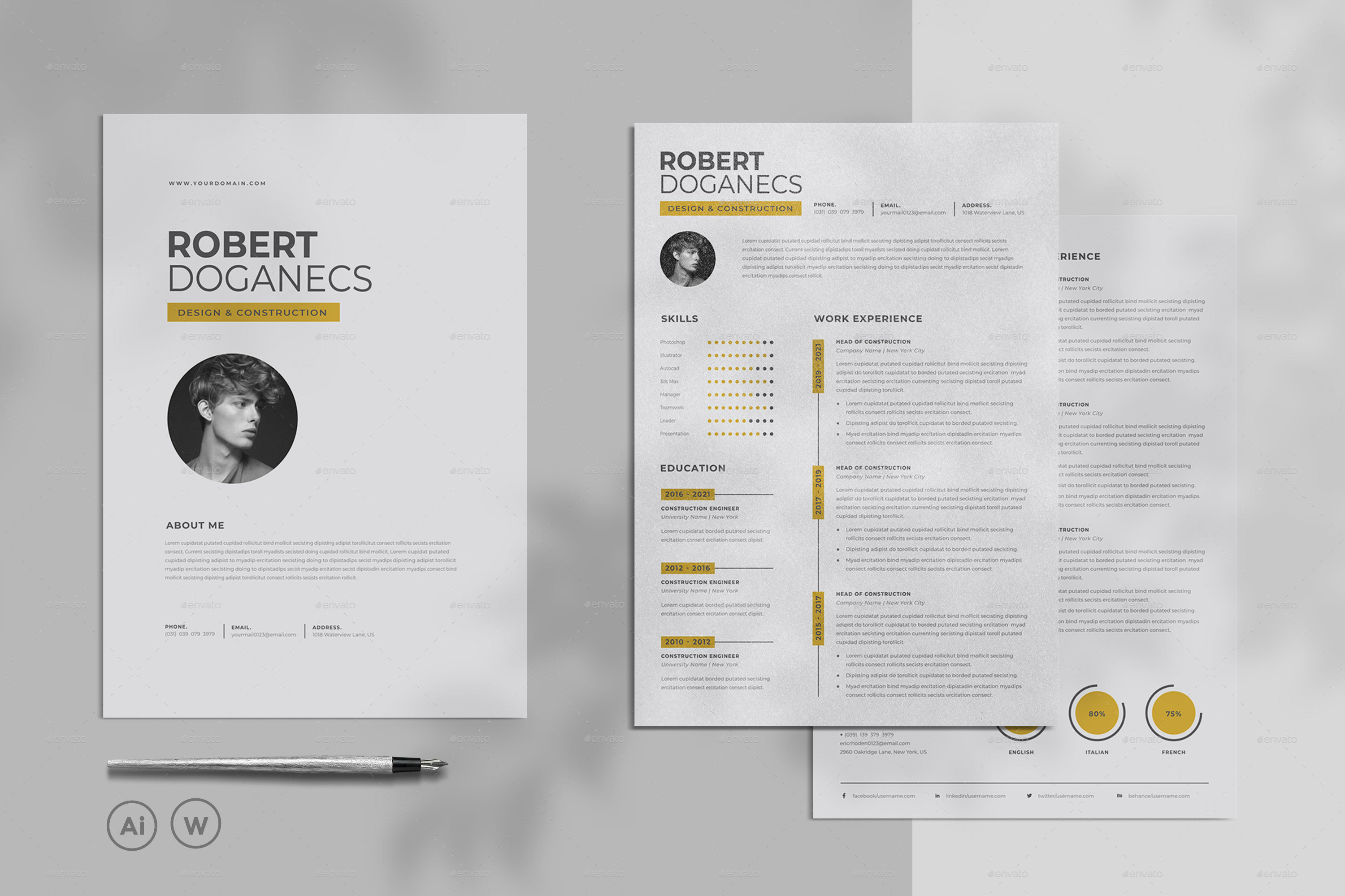 Resume Word Template, Print Templates | GraphicRiver