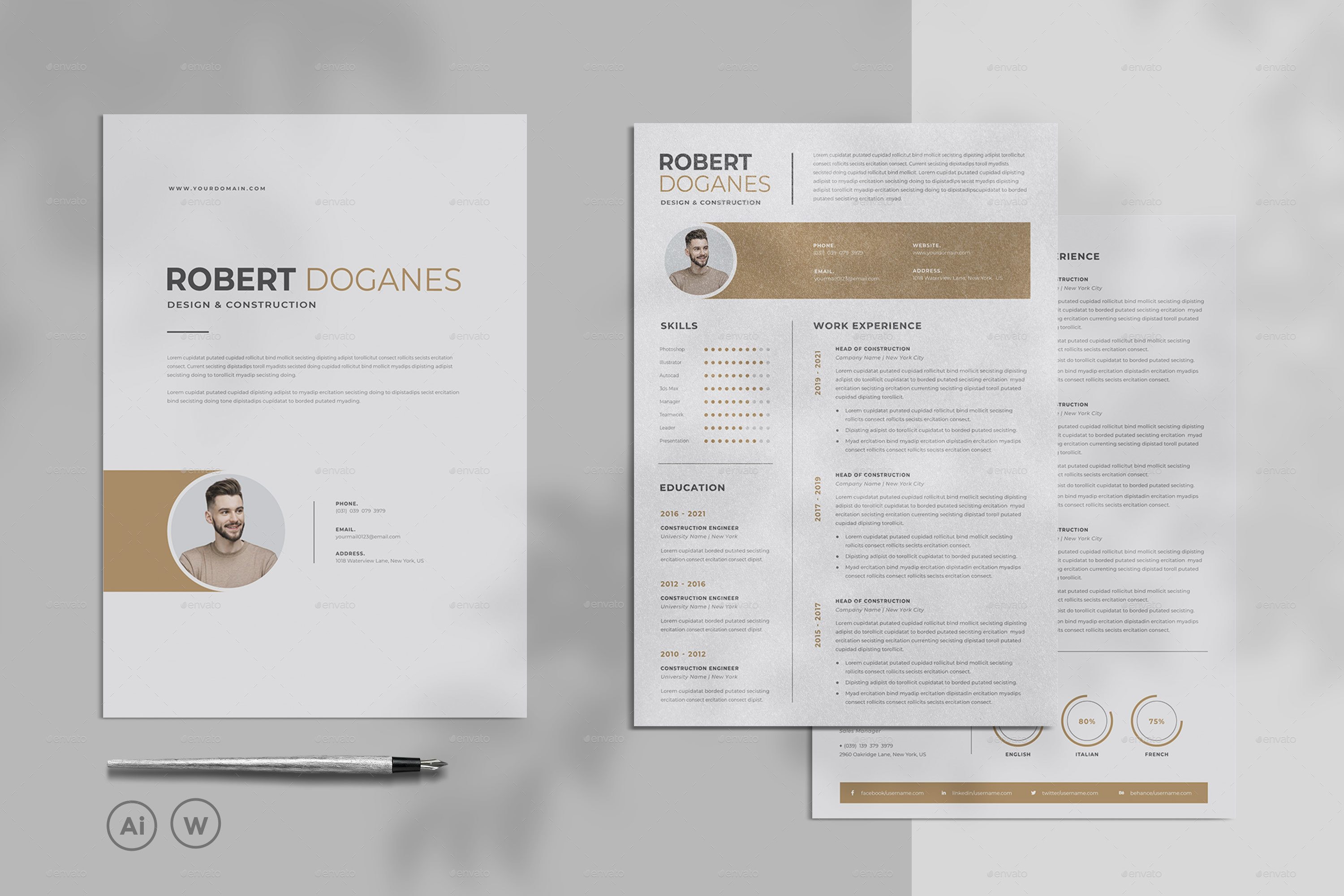 Resume Word Template, Print Templates | GraphicRiver