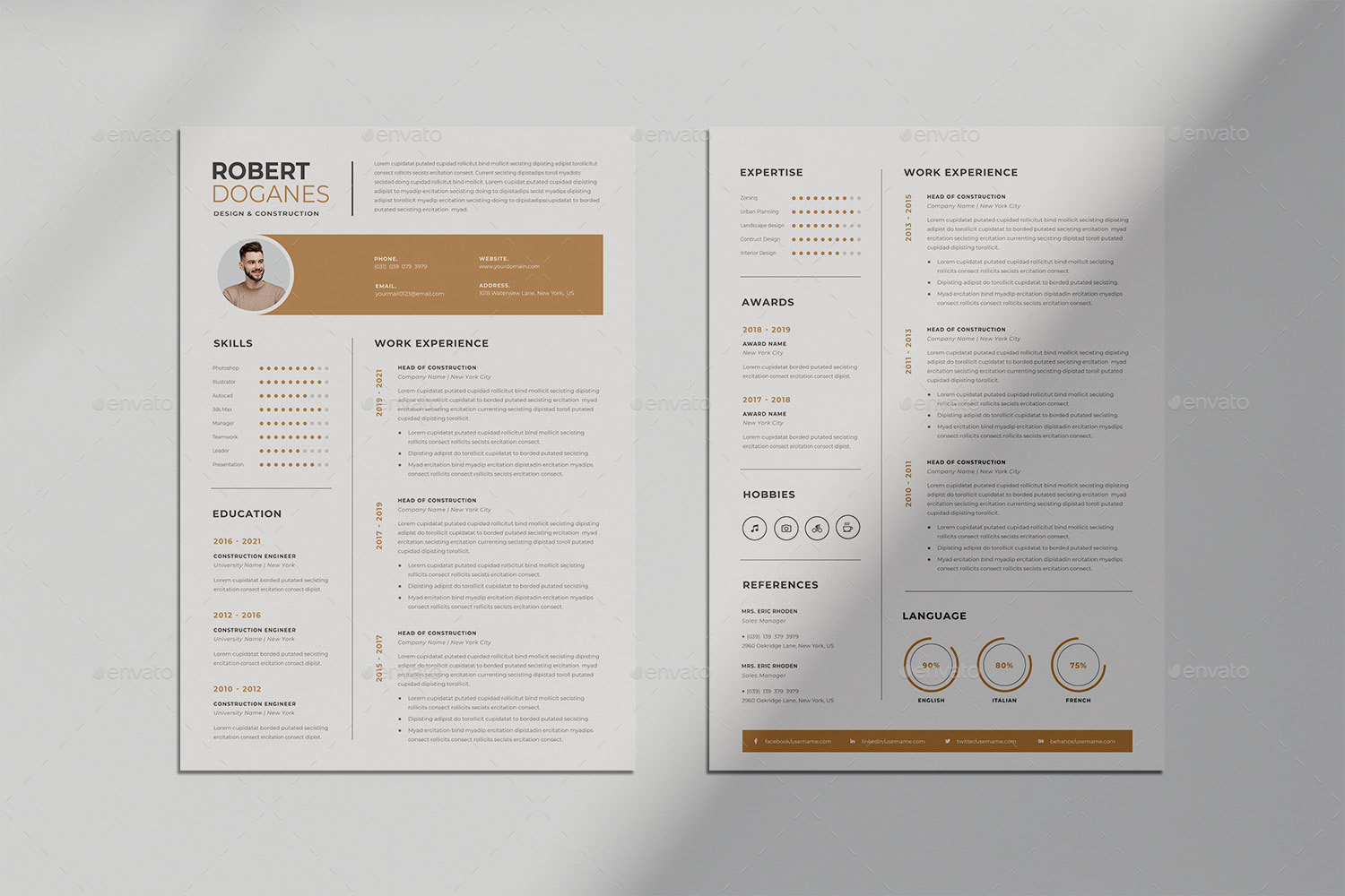 Resume Word Template, Print Templates | GraphicRiver