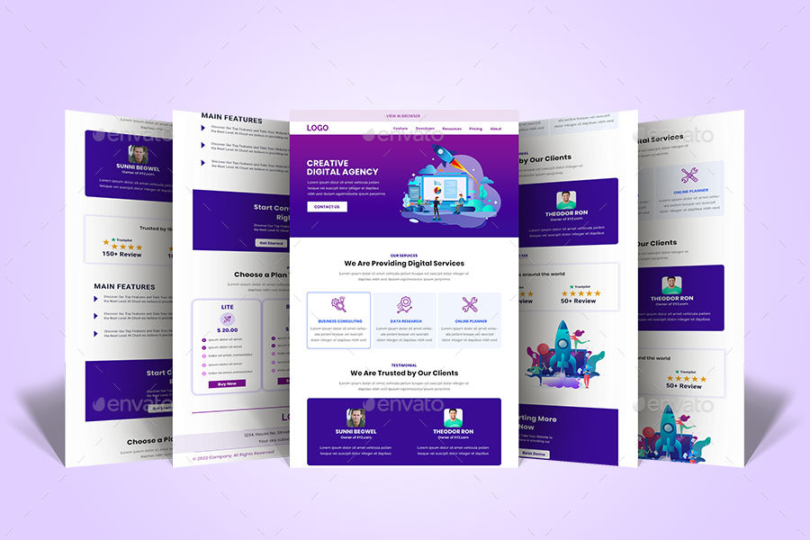 Digital Agency Email Newsletter PSD Template, Web Elements | GraphicRiver