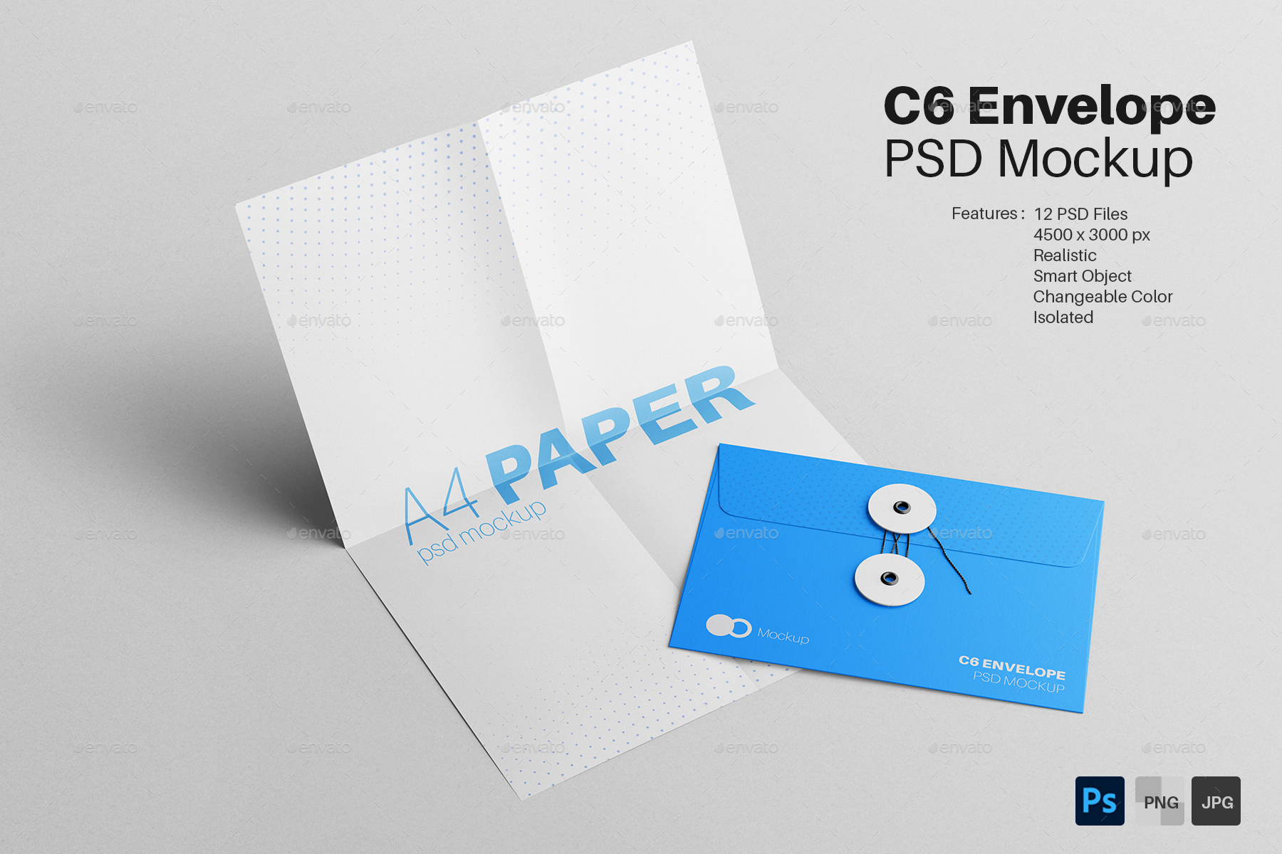C6 String Tie Envelope PSD Mockup Pack, Graphics | GraphicRiver