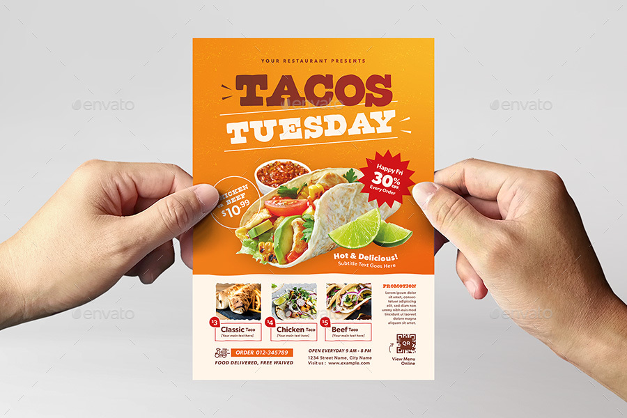 Taco Tuesday Flyer Template, Print Templates | GraphicRiver