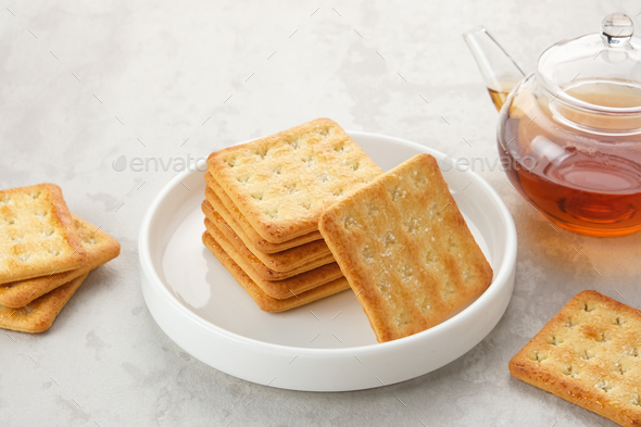 Sugar coated biscuits, also known as malkist Stock Photo by tyasindayanti