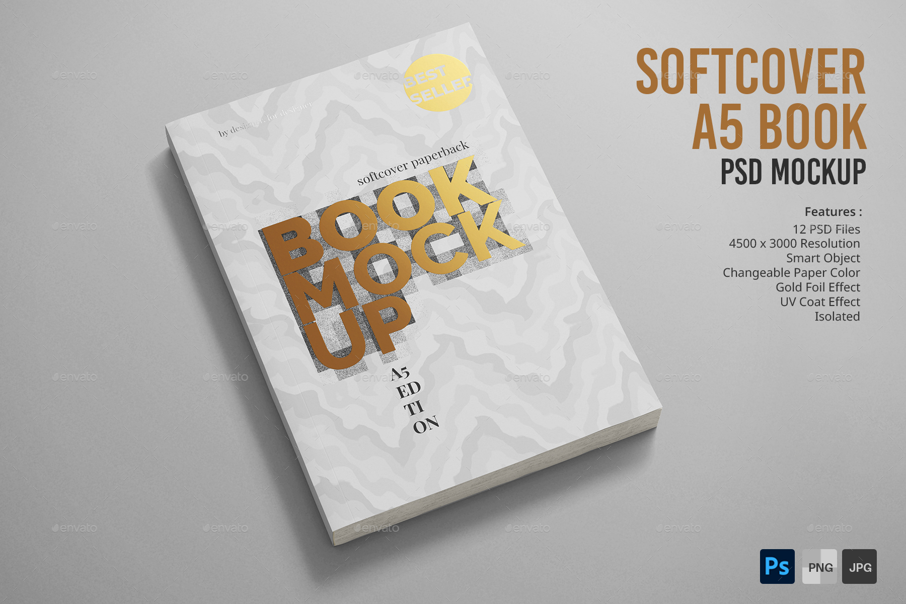 Softcover Book Cover A5 Size PSD Mockup Pack, Graphics | GraphicRiver