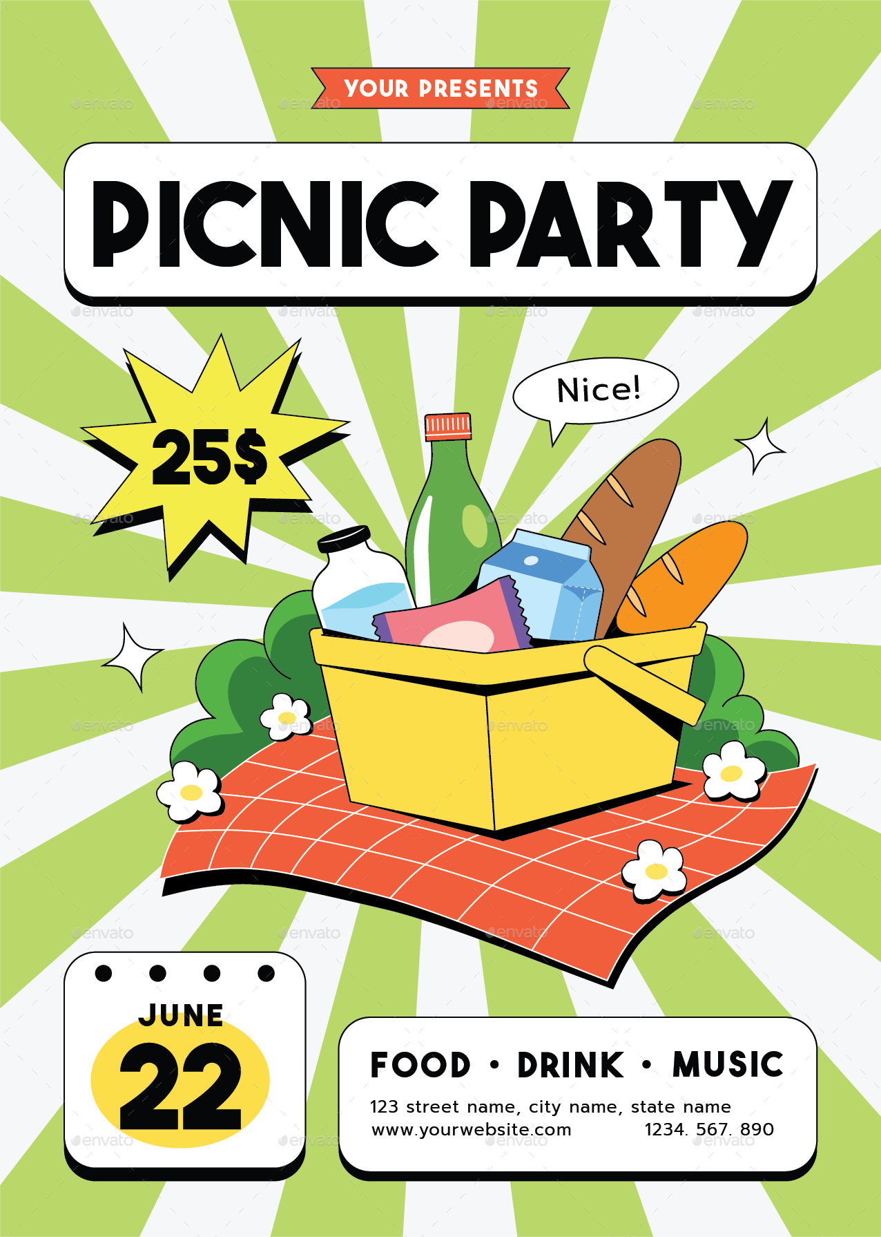Picnic Party Flyer, Print Templates | GraphicRiver