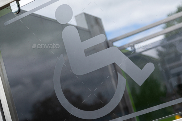 Close-up of sign physically handicapped person in wheelchair Stock ...